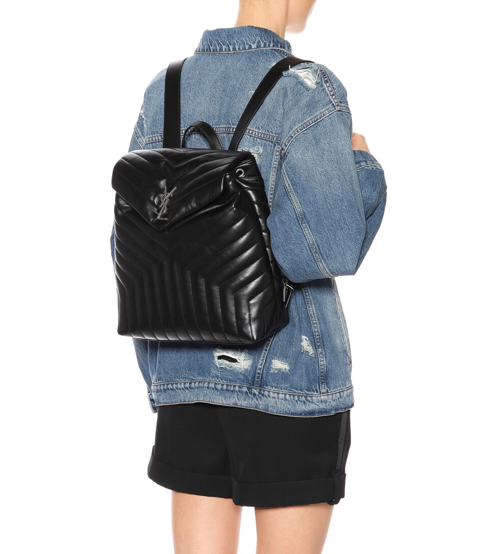 SAINT LAURENT Loulou Medium Monogram Leather Backpack In Eero ModeSens