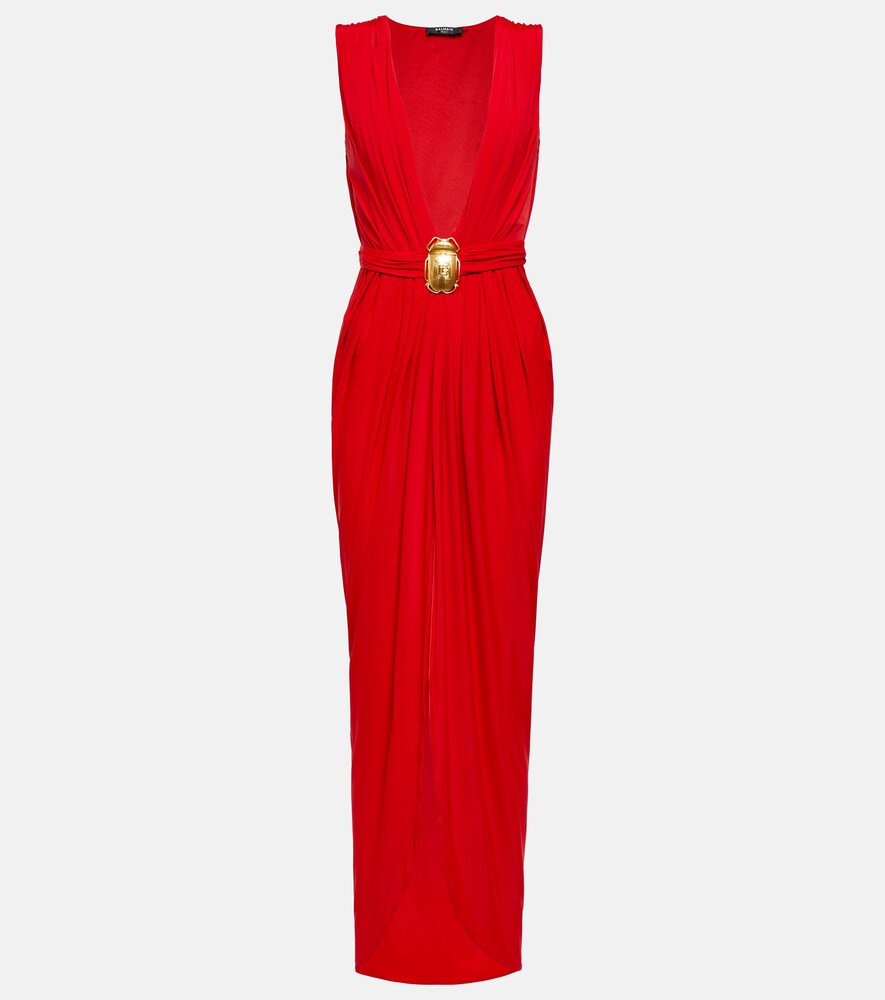 Balmain Embellished Gown In Red | ModeSens