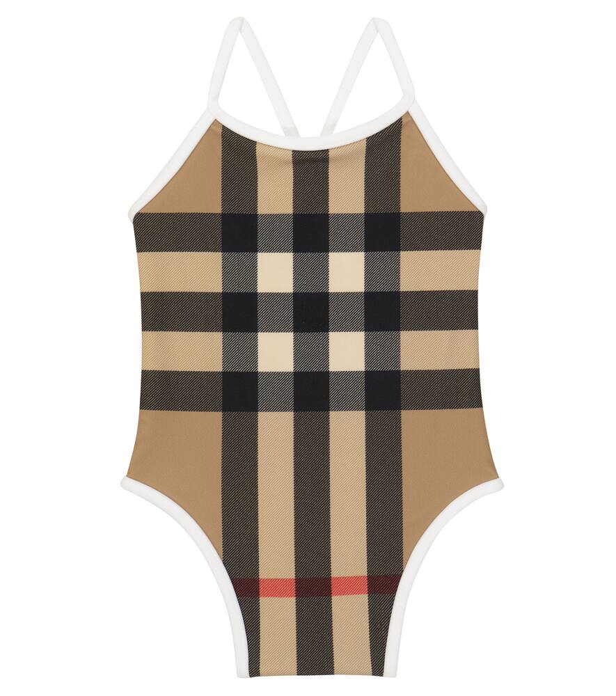 Burberry Vintage Check Baby Checked Swimsuit In Archive Beige Ip Chk | ModeSens