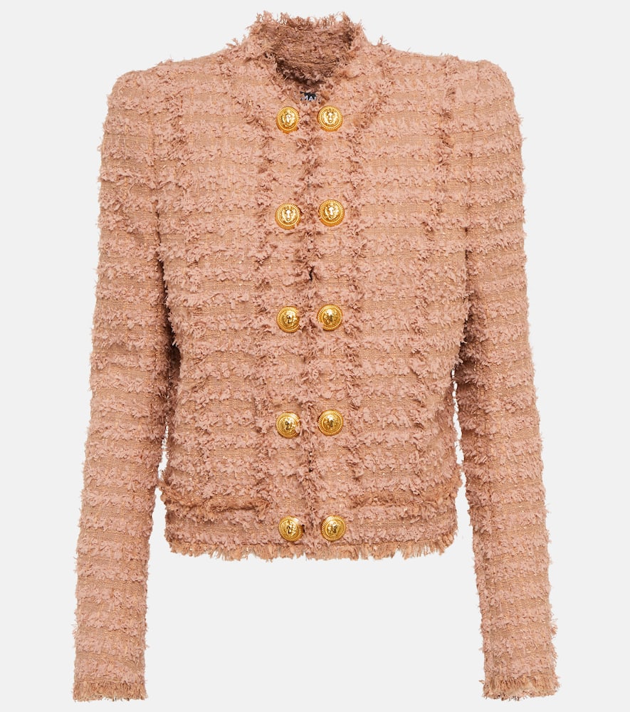 Balmain Tweed Jacket In Nude Foncé | ModeSens