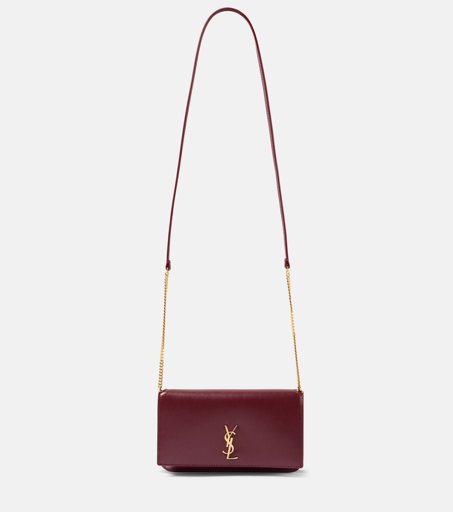 Saint Laurent Cassandre Leather Phone Pouch In Rouge Merlot | ModeSens