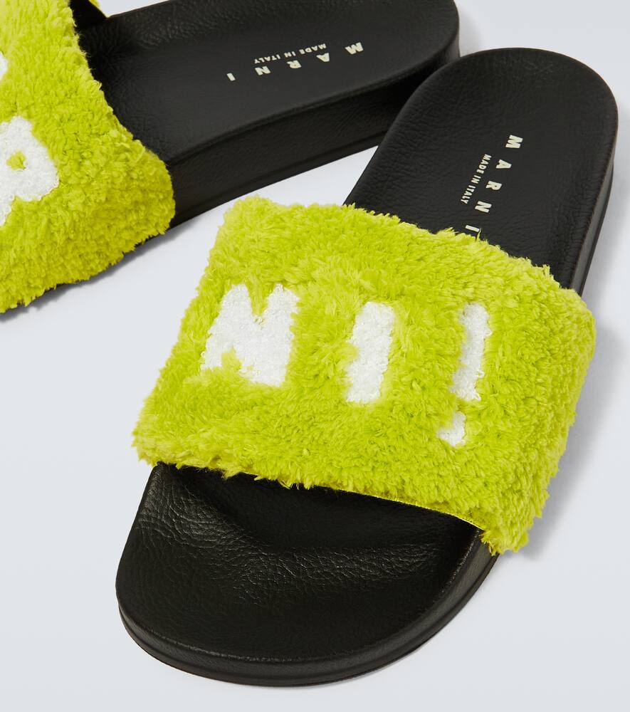 Marni Sponge Slide Sandals In Lime Green | ModeSens