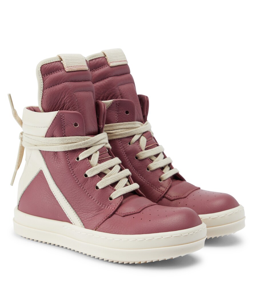 Rick Owens Kids' Geobasket Leather Sneakers In Pink | ModeSens