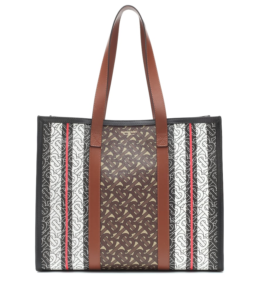 Monogram Stripe e-canvas tote