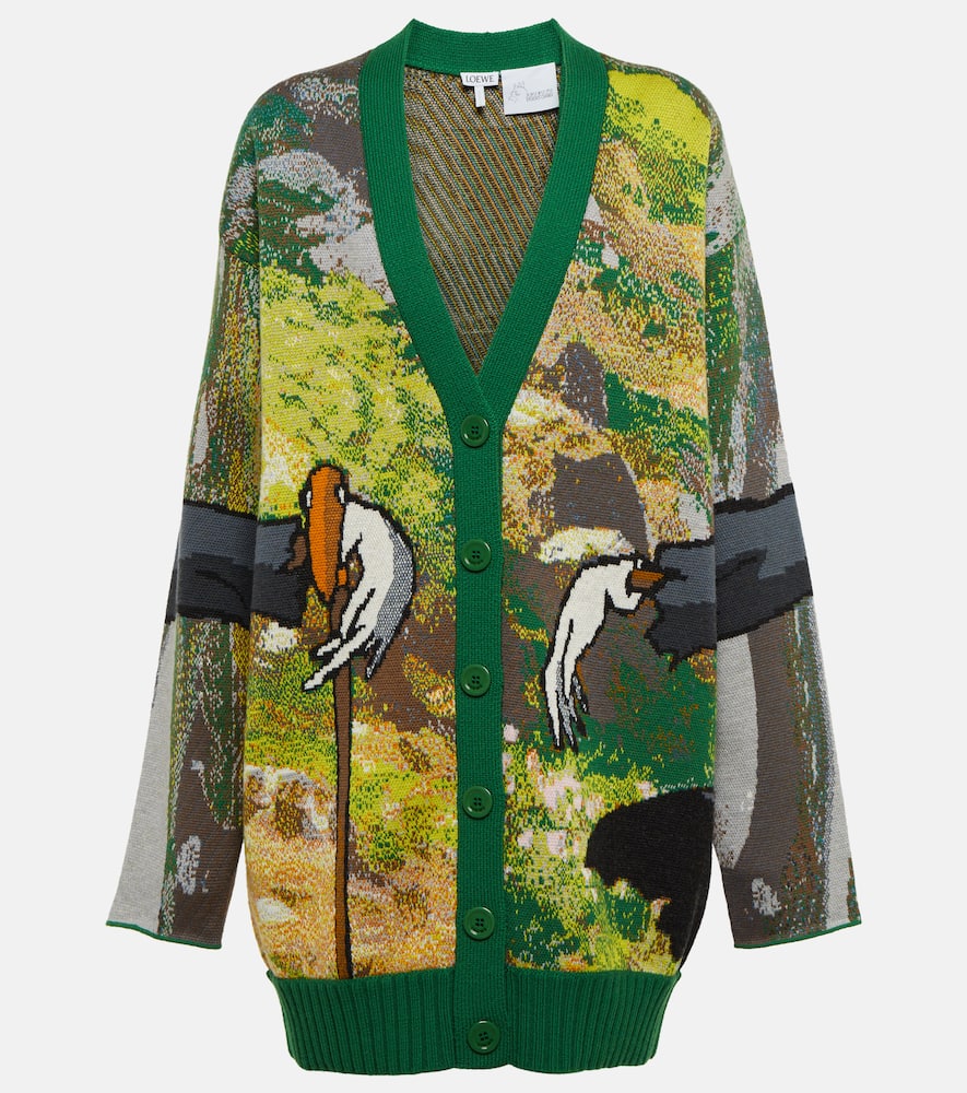 Loewe X Howl's Moving Castle Turnip Head Wool Cardigan In Green ...