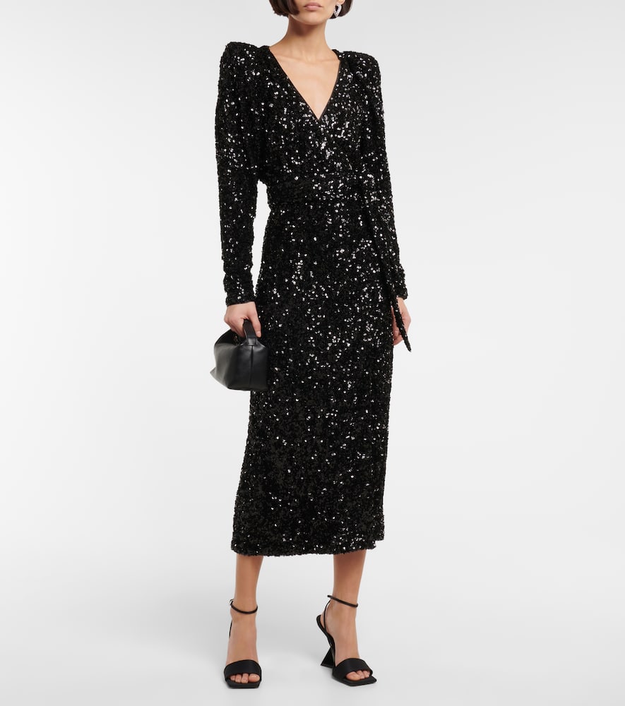 Rotate Birger Christensen Sequined Maxi Dress In Black | ModeSens