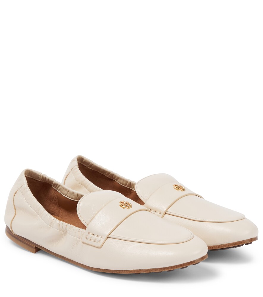 Tory Burch Leather Loafers In New Cream | ModeSens