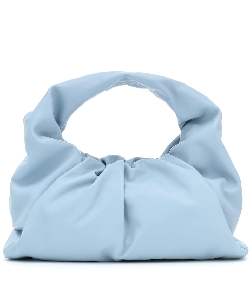 The Shoulder Pouch blue Small leather tote