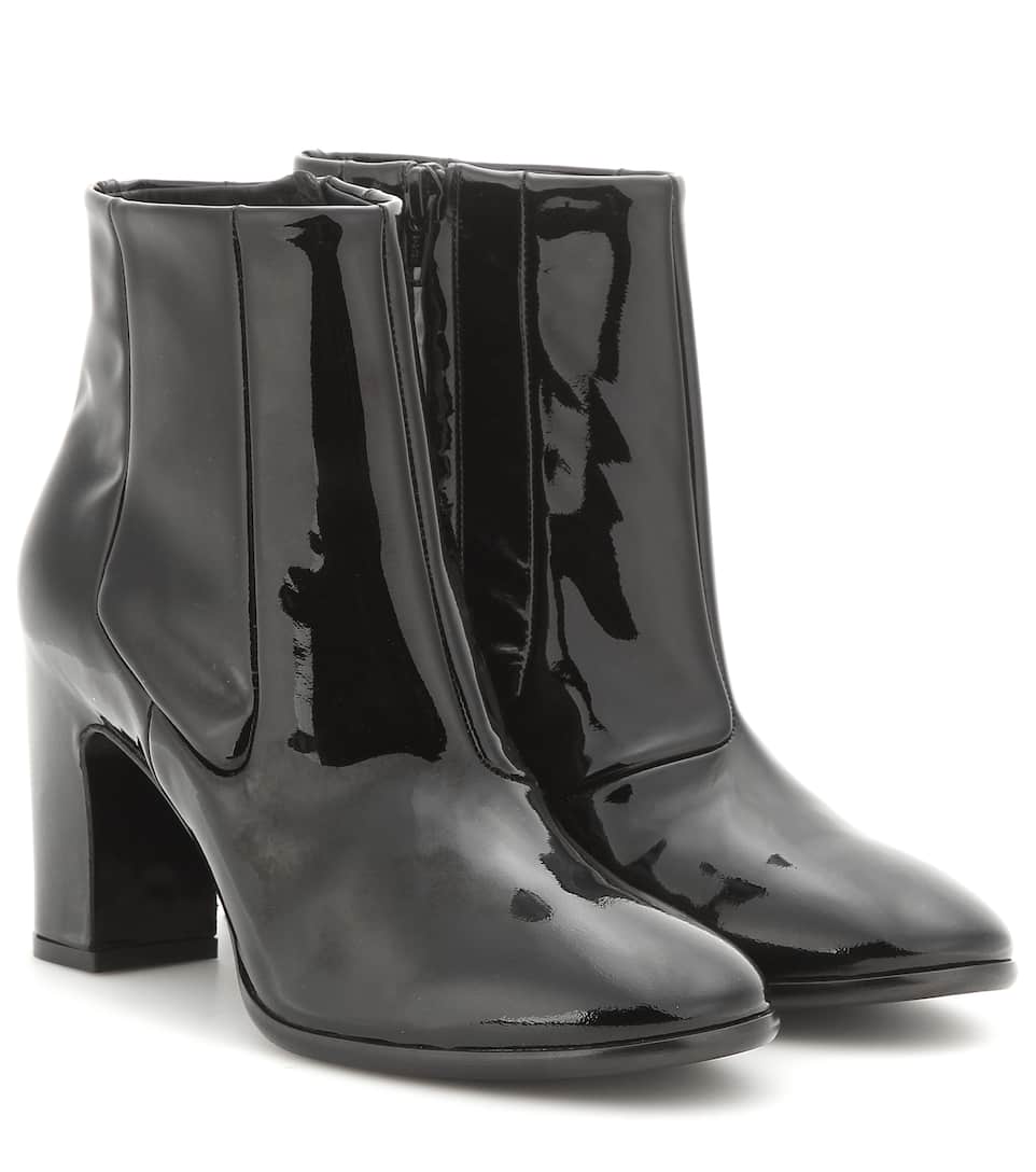 Balenciaga - Patent leather ankle boots | Mytheresa