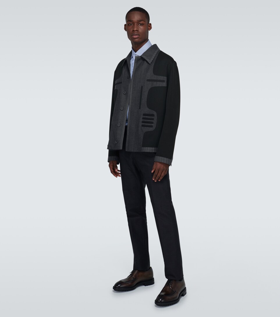 Cavalry wool and flannel striped jacket