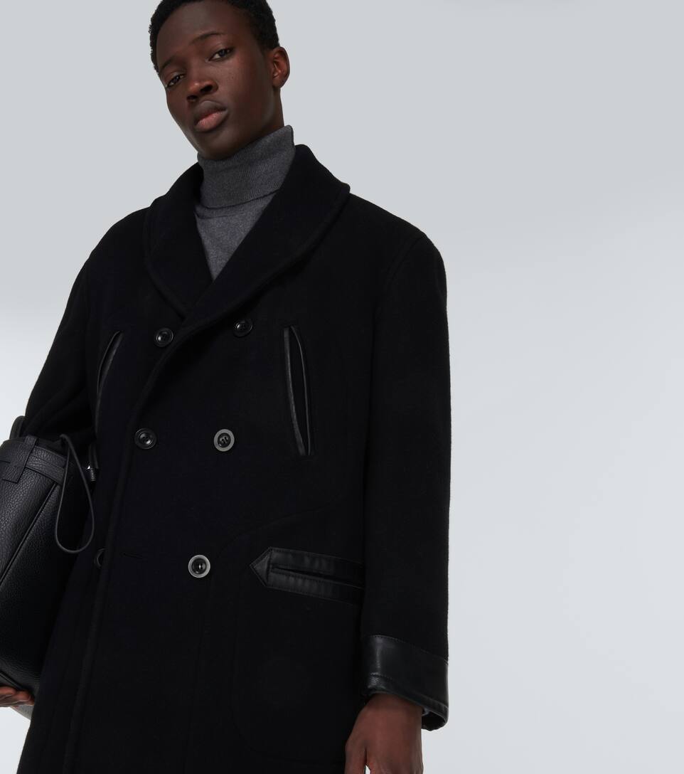 MAISON MARGIELA 더블 브레스티드 울 블렌드 코트 - 페칭