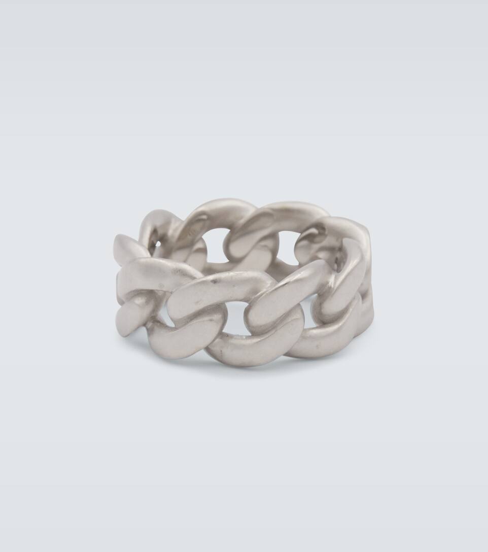 Silver curb chain ring