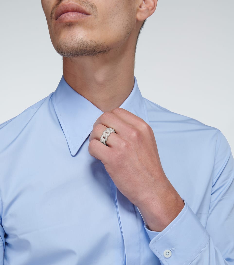 Silver curb chain ring