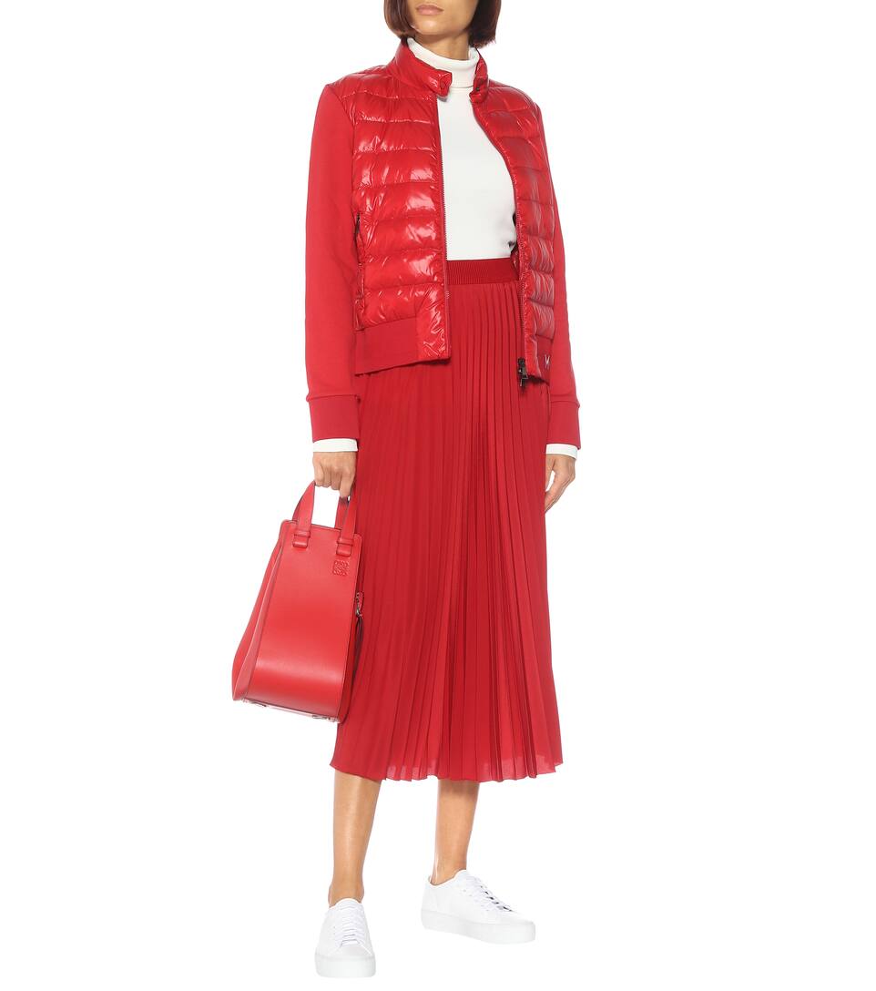 Cotton-jersey red down jacket