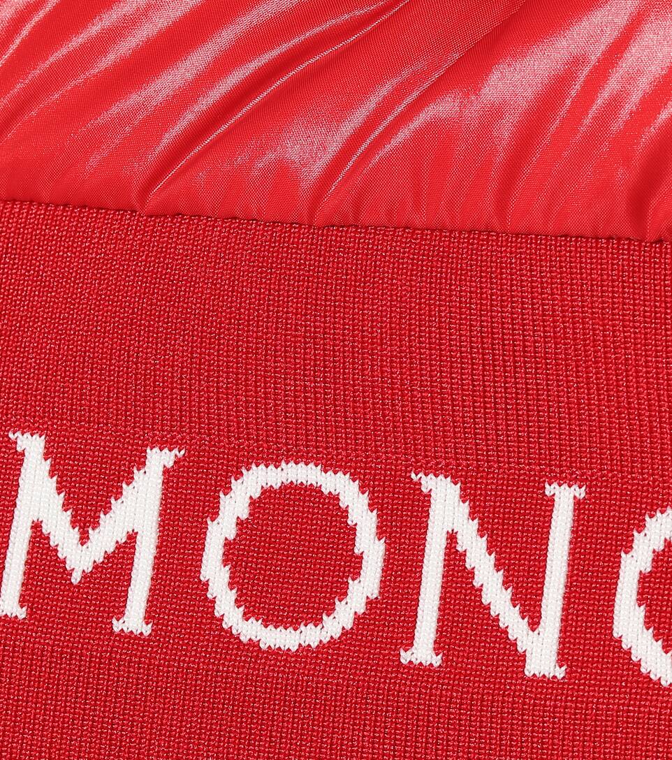 Cotton-jersey red down jacket