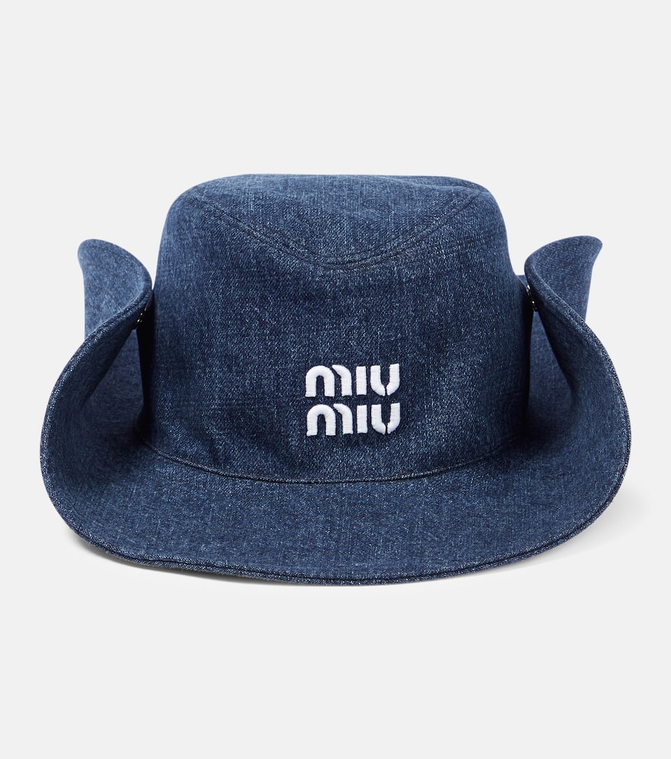 Miu Miu - Cappello da cowboy in denim con logo | Mytheresa