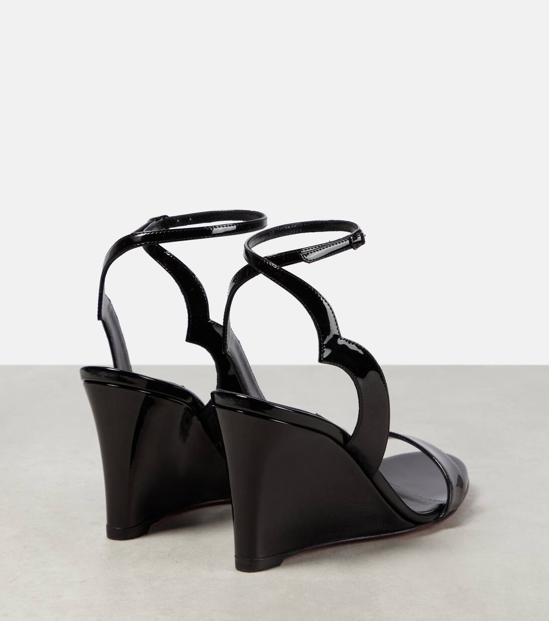 Patent Leather Wedge Sandals in Black - Christian Louboutin | Mytheresa