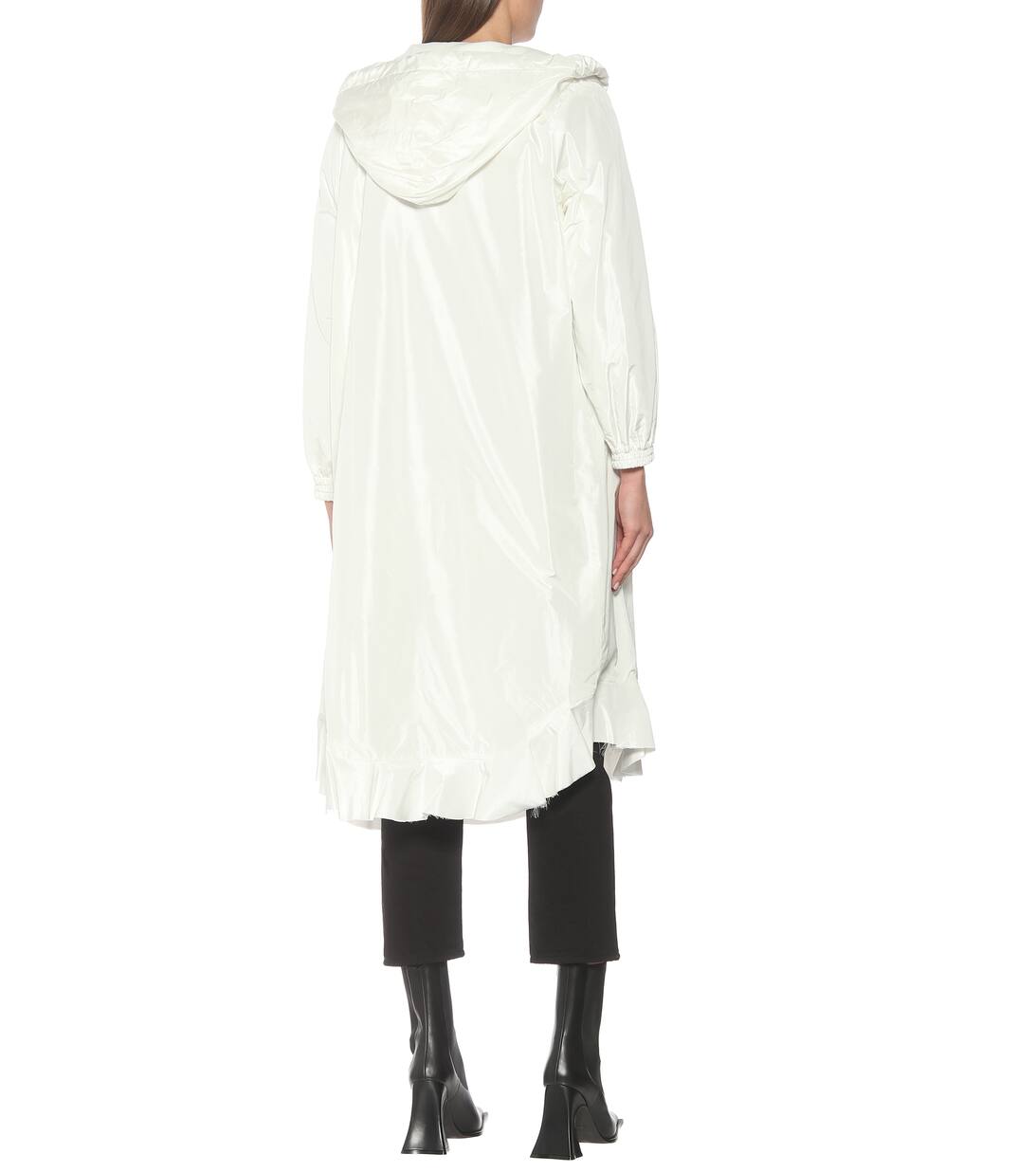 Ruffle Trimmed Silk Satin Coat in White - Undercover | Mytheresa