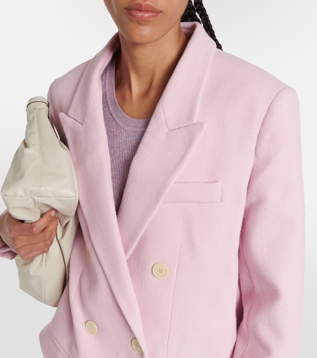 Fantine Wool And Cotton Coat in Pink - Isabel Marant | Mytheresa