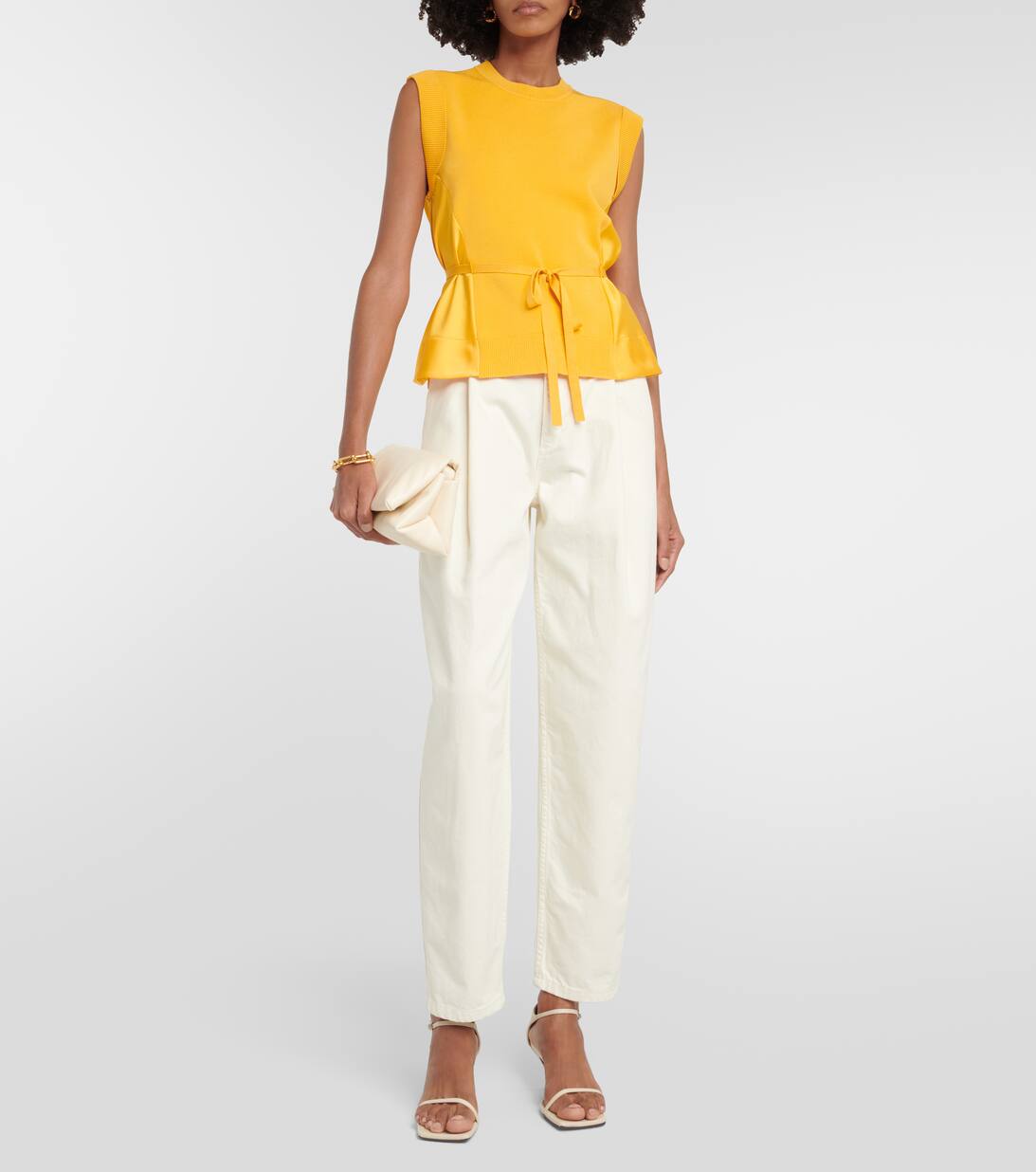 Rosalia Belted Top in Gold - Simkhai | Mytheresa