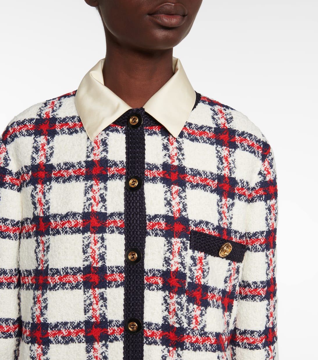 Checked Tweed Jacket in Red - Gucci | Mytheresa