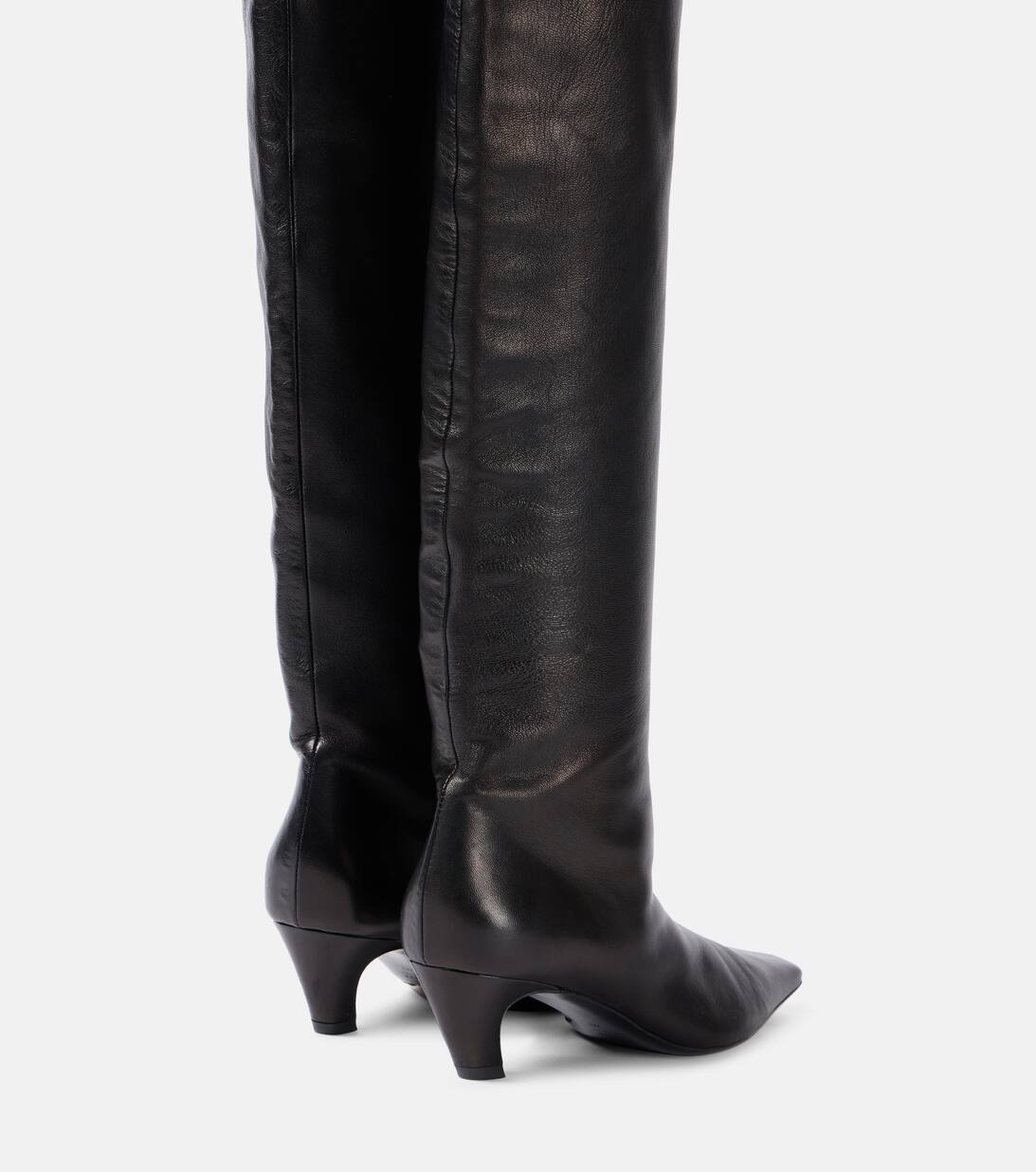 Davis Leather Knee High Boots in Black - Khaite | Mytheresa