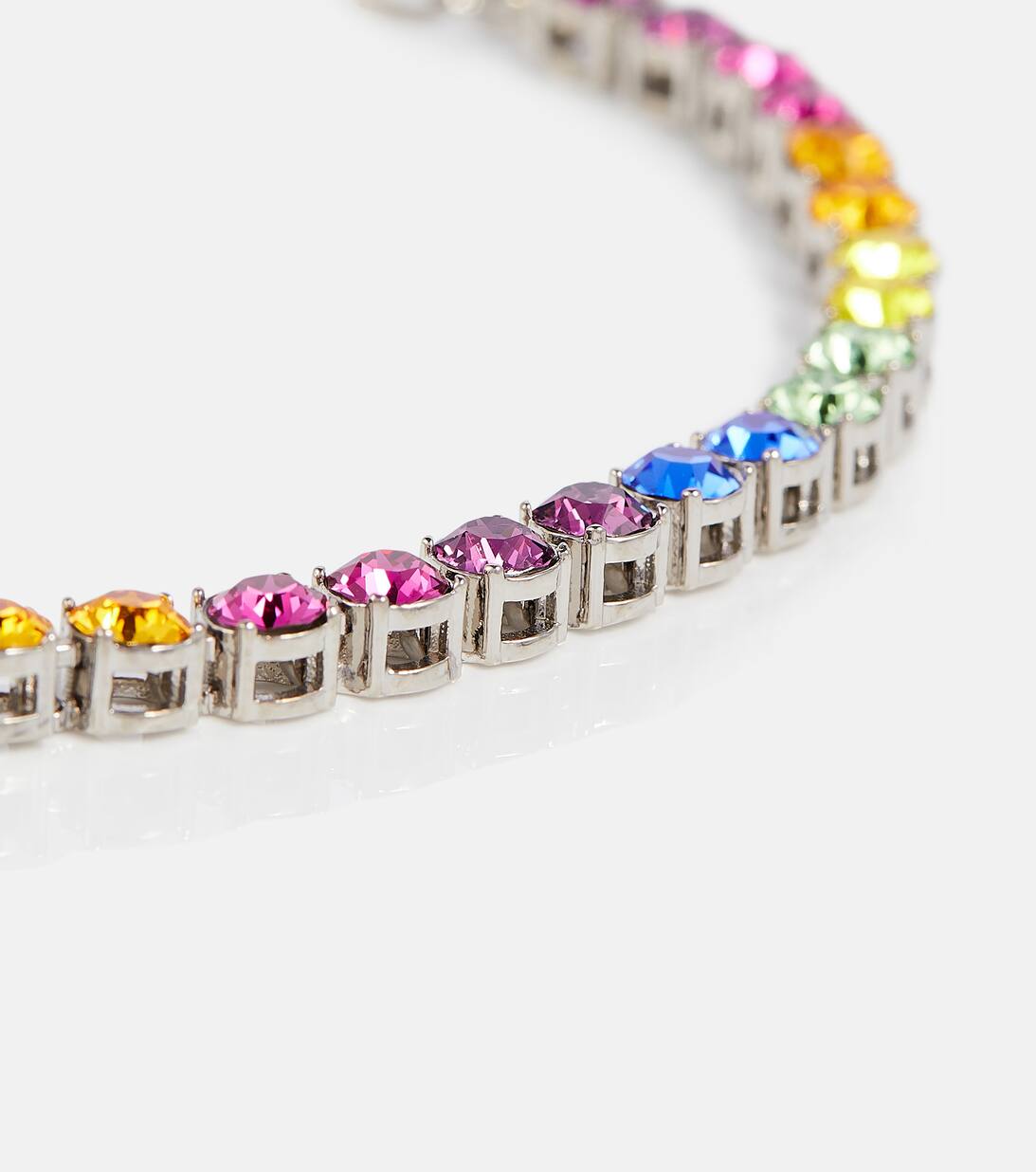 Tennis Crystal Embellished Anklet in Multicoloured - Amina Muaddi | Mytheresa