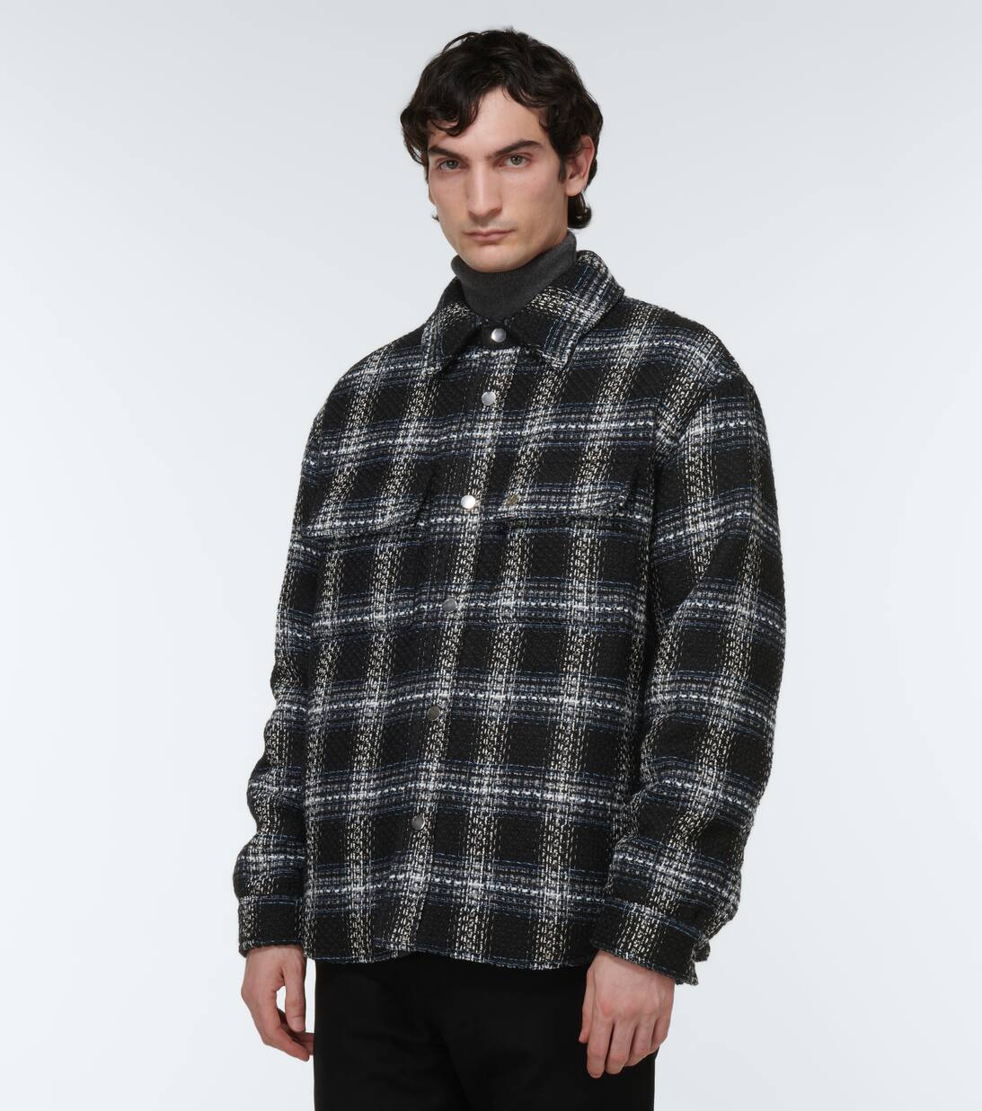 Checked Overshirt in Black - Amiri | Mytheresa