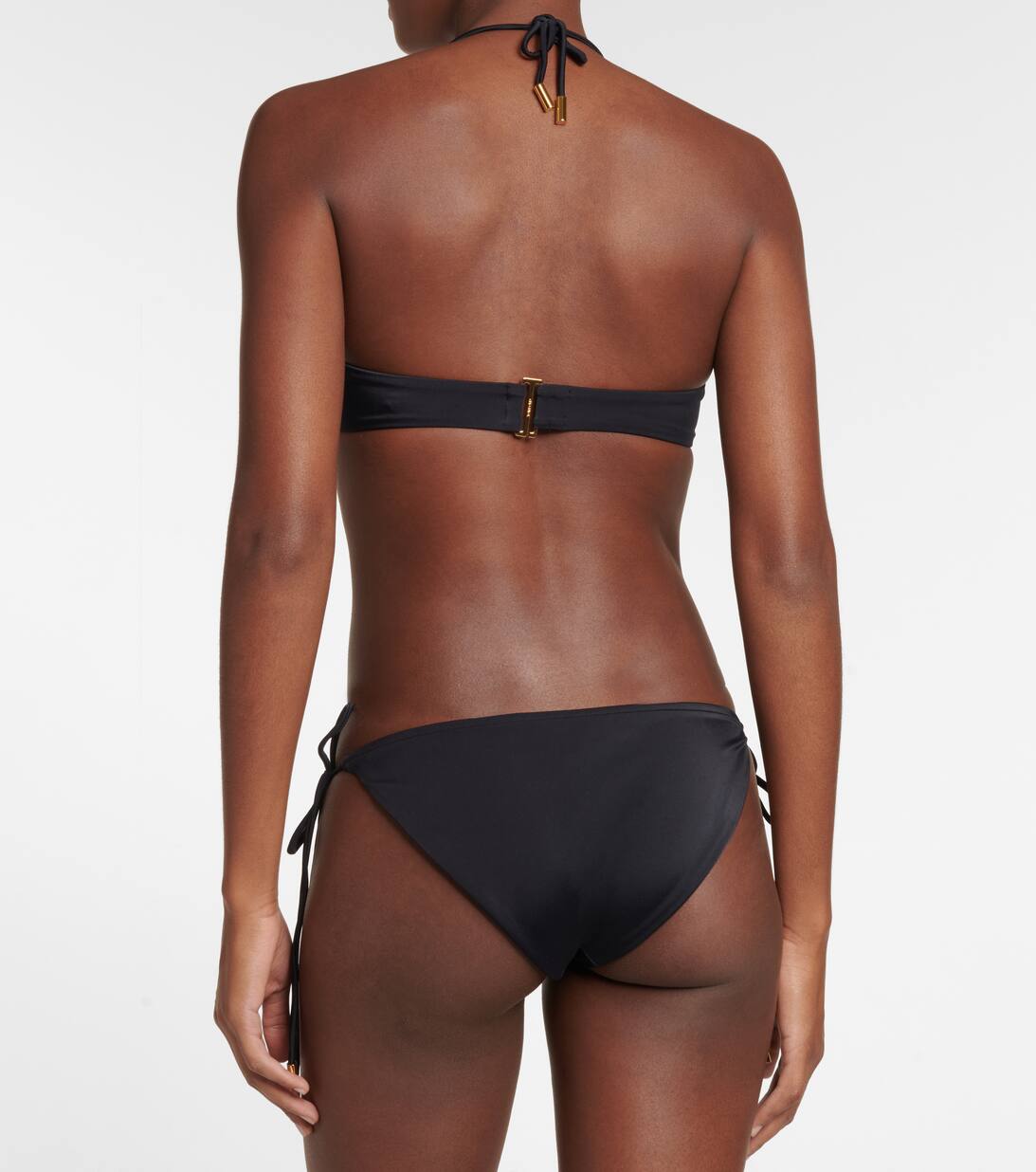 Logo Ruched Bikini in Black - Tom Ford | Mytheresa