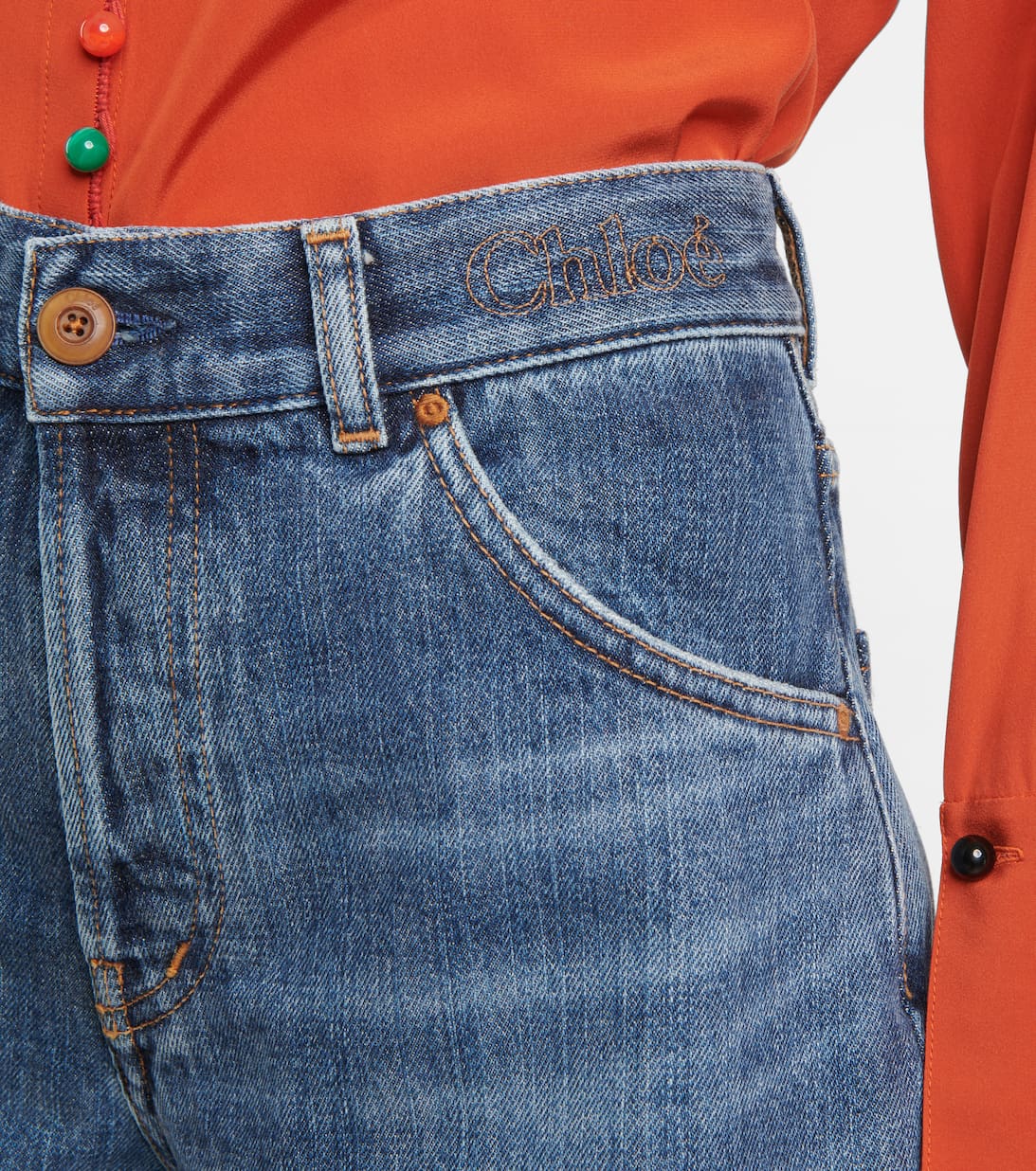 High Rise Denim Shorts in Blue - Chloe | Mytheresa