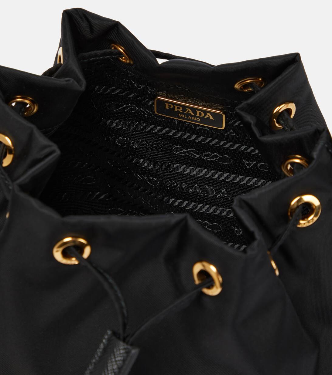 Duet Small Re Nylon Bucket Bag in Black - Prada | Mytheresa