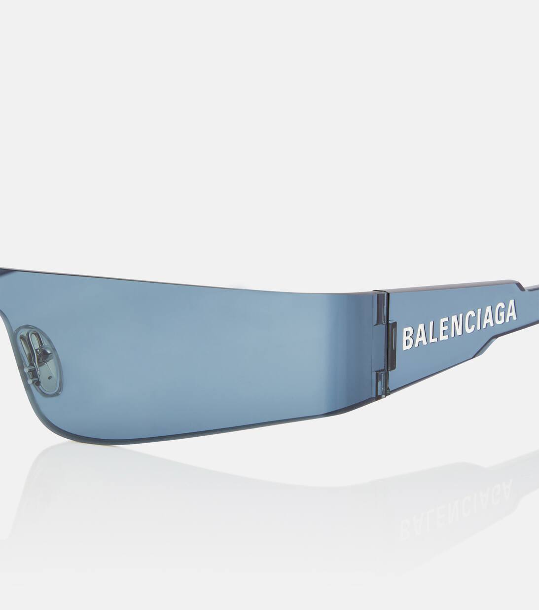 Mono Rectangular Sunglasses in Blue - Balenciaga | Mytheresa