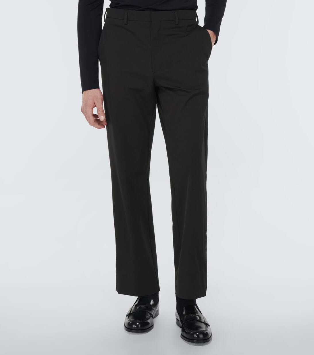 Tailored Straight Leg Pants in Black - Prada | Mytheresa