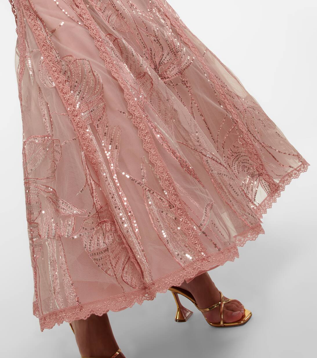 Embellished Tulle Dress in Pink - Costarellos | Mytheresa