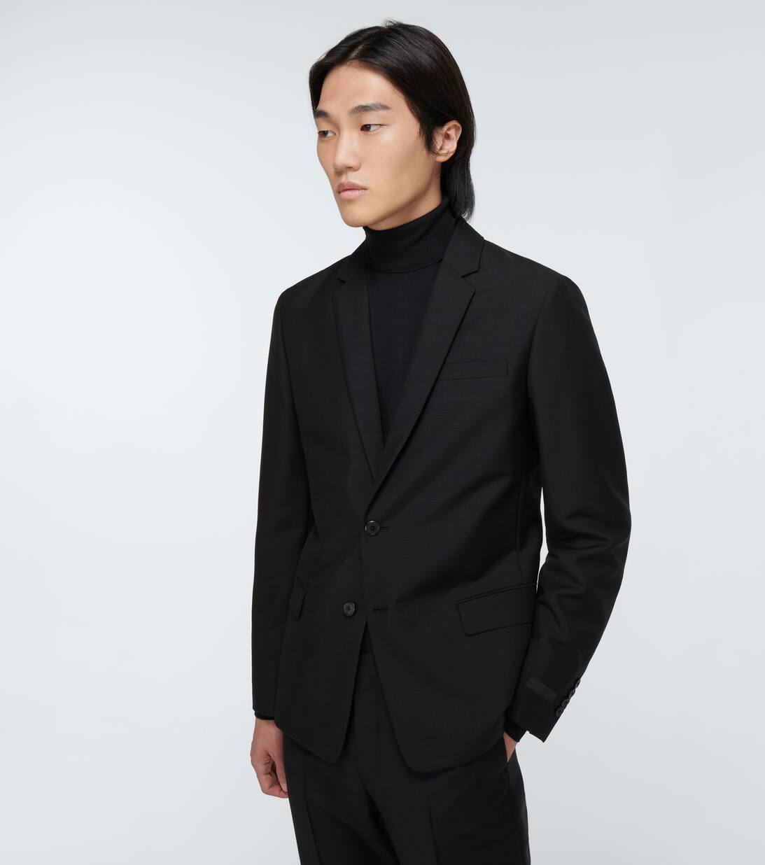 Single Breasted Mohair Wool Suit in Black - Prada | Mytheresa