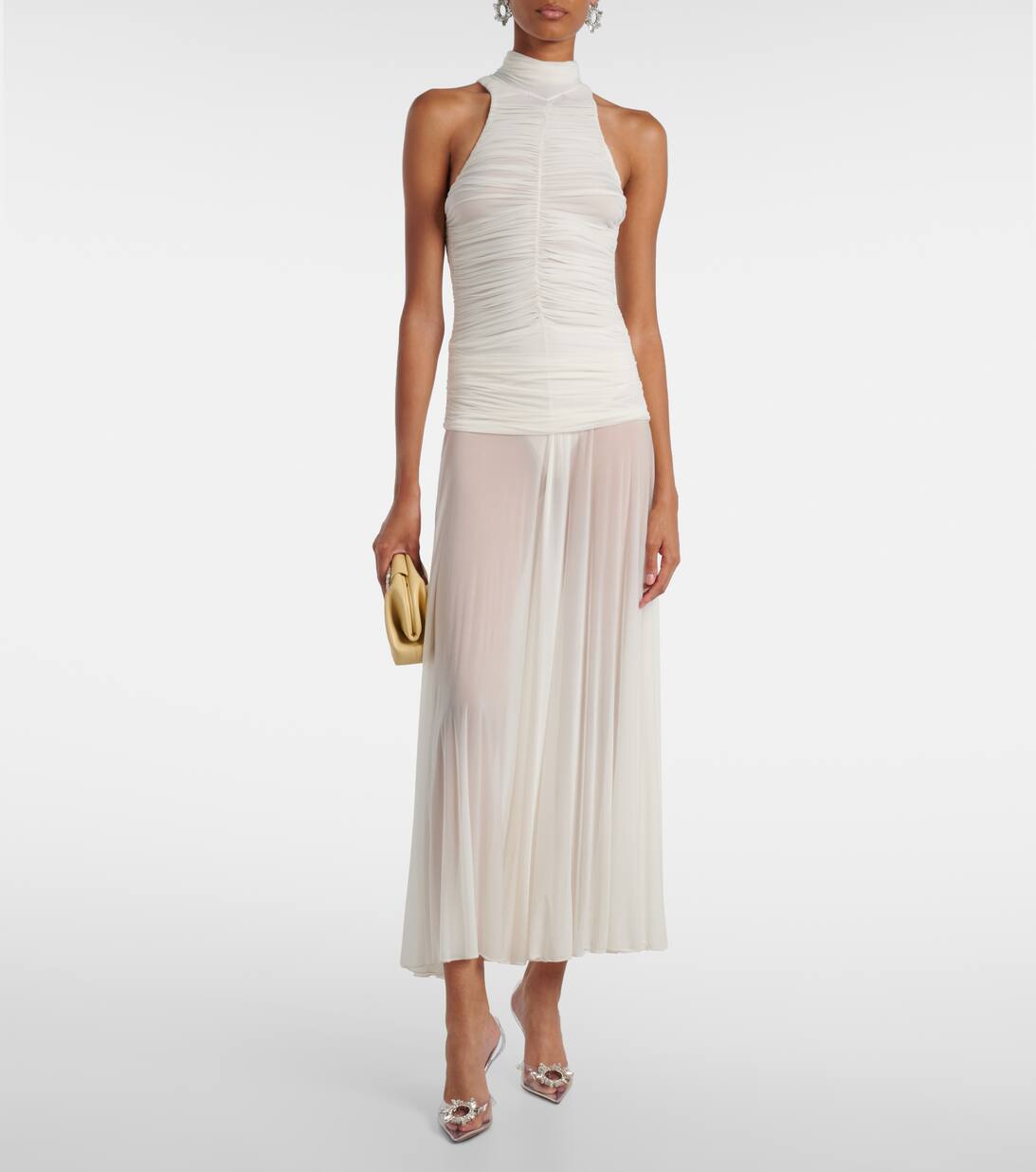 Begum Embellished PVC Pumps in White - Amina Muaddi | Mytheresa