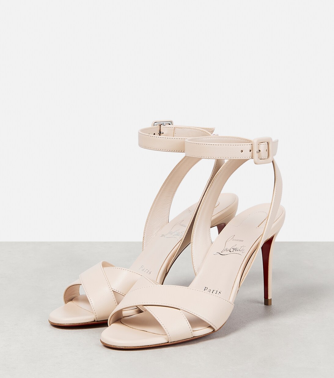 Leather Sandals in Beige - Christian Louboutin | Mytheresa