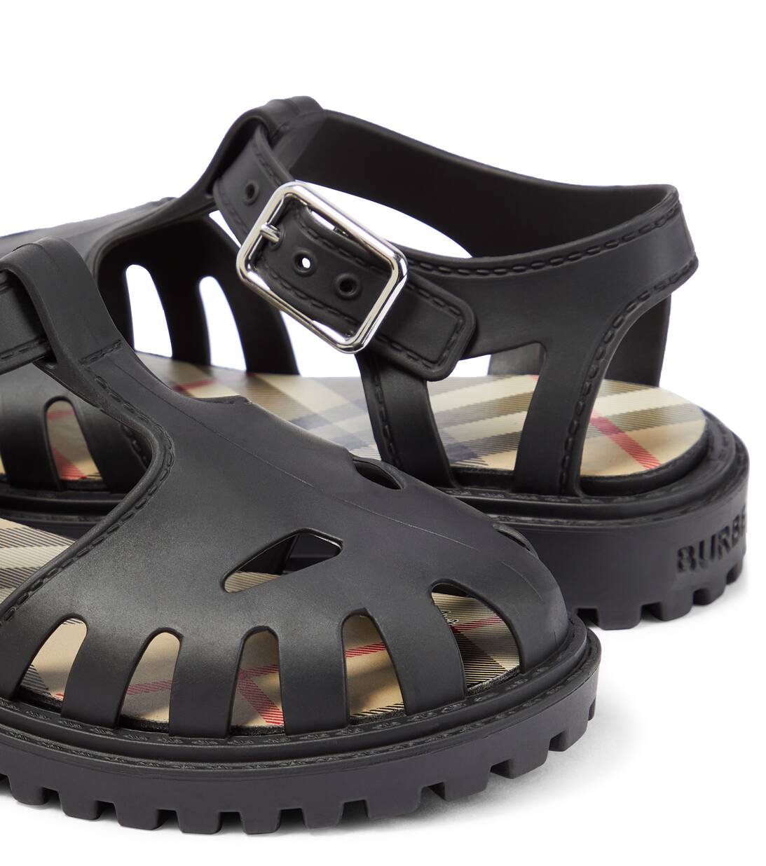 Rubber Sandals in Black - Burberry Kids | Mytheresa