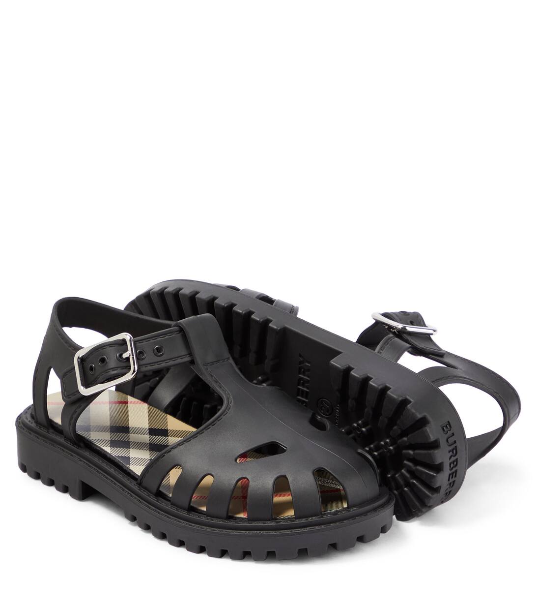 Rubber Sandals in Black - Burberry Kids | Mytheresa