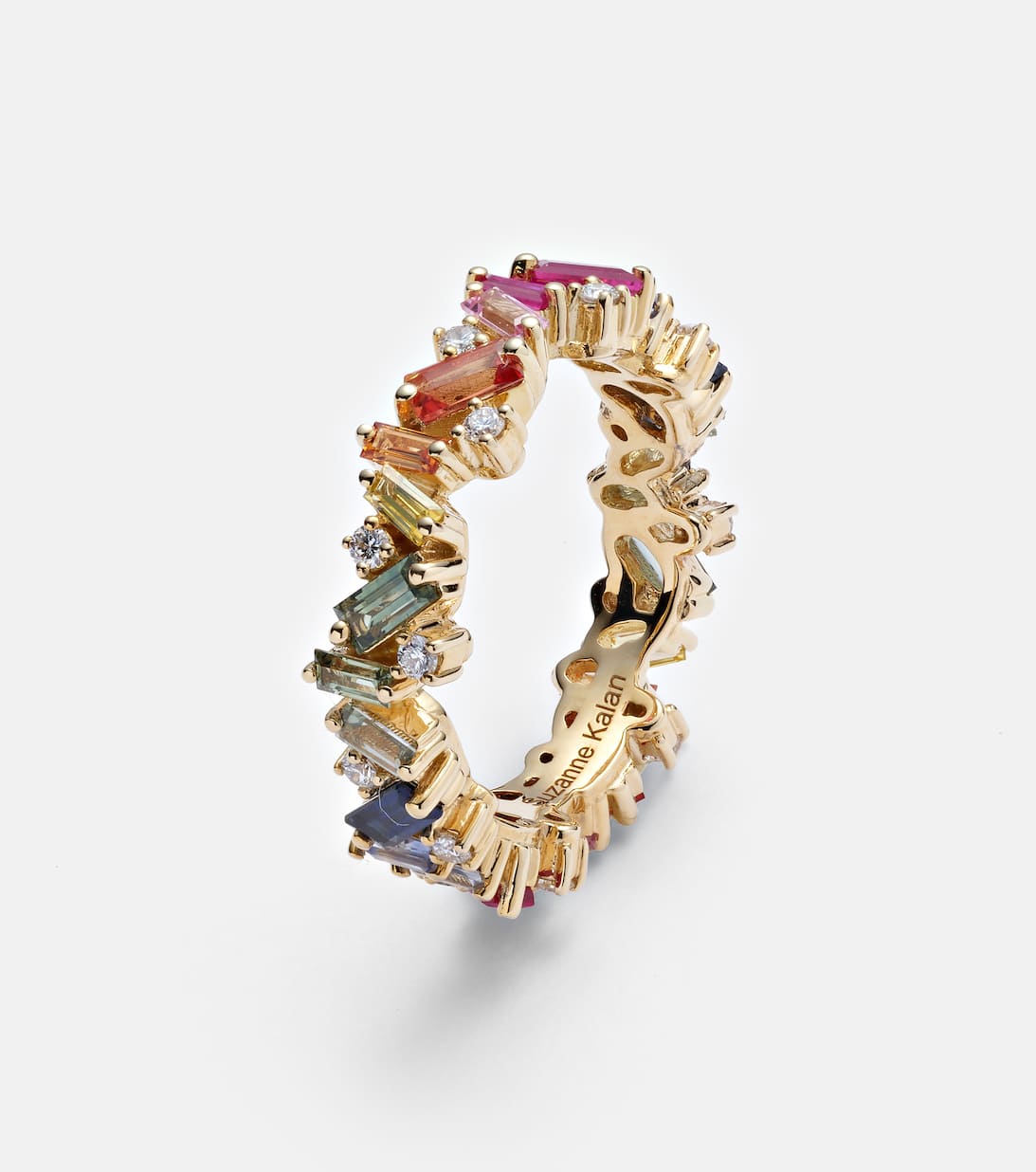 Rainbow Frenzy 18 Kt Gold Diamond And Sapphire Ring in Multicoloured ...