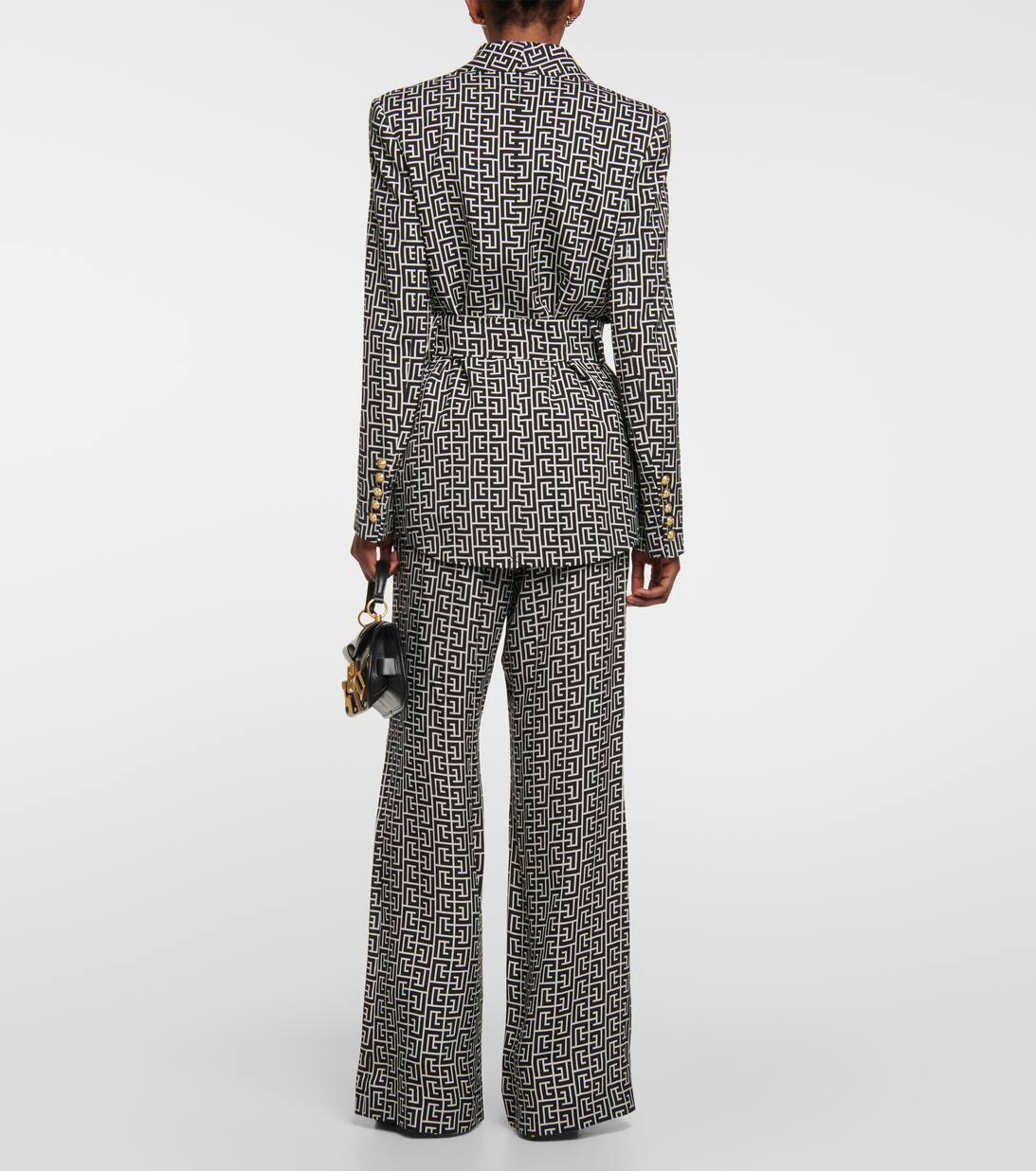 Double Breasted Monogram Jacket in Black - Balmain | Mytheresa