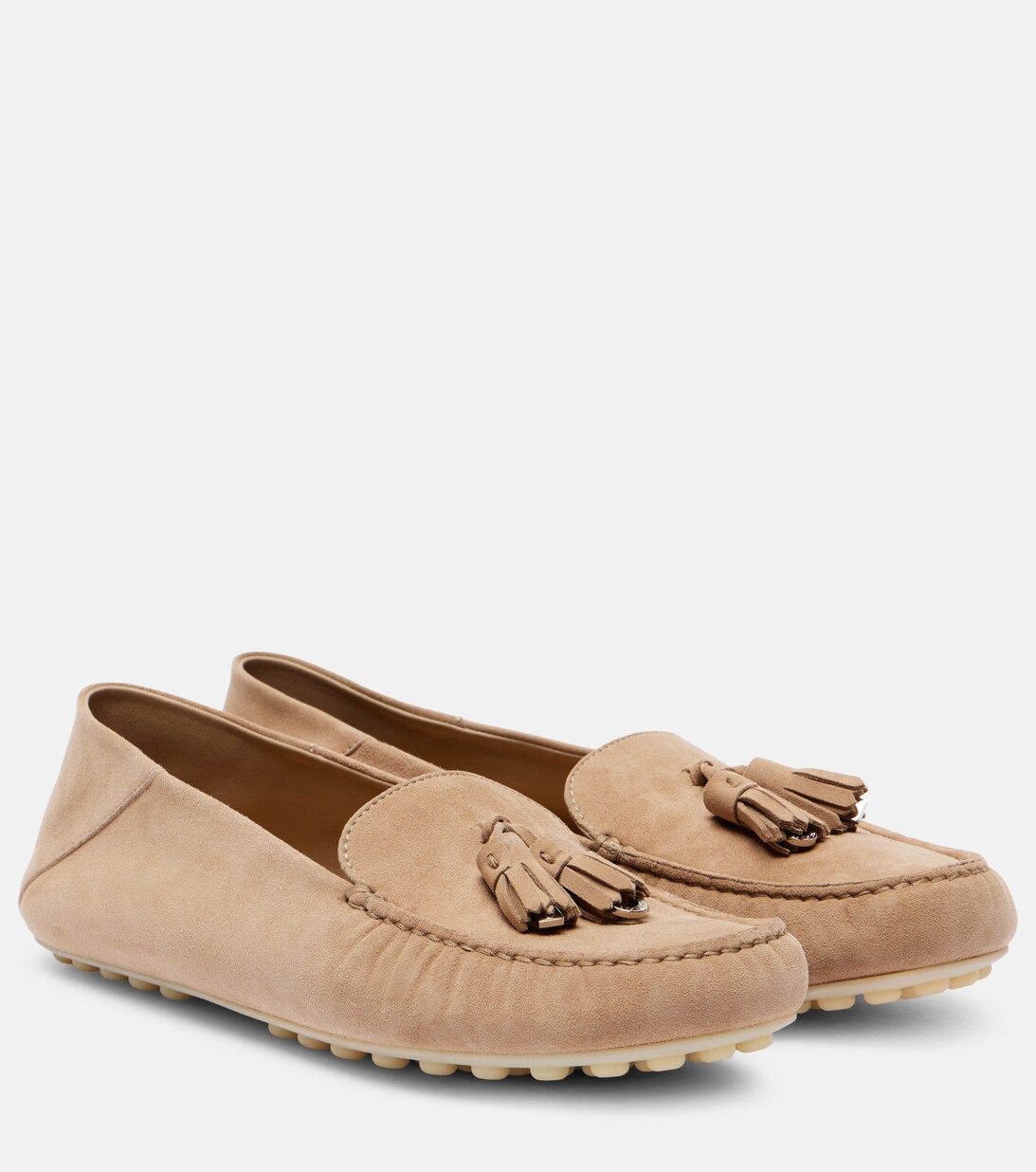 Dot Sole Suede Moccasins in Beige - Loro Piana | Mytheresa