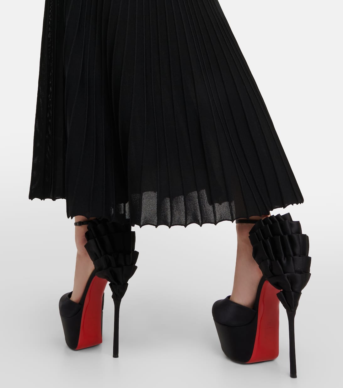 Maria Frou Alta Satin Platform Pumps in Black - Christian Louboutin ...