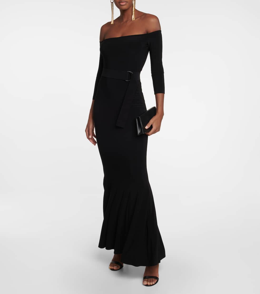 Off Shoulder Fishtail Gown in Black - Norma Kamali | Mytheresa