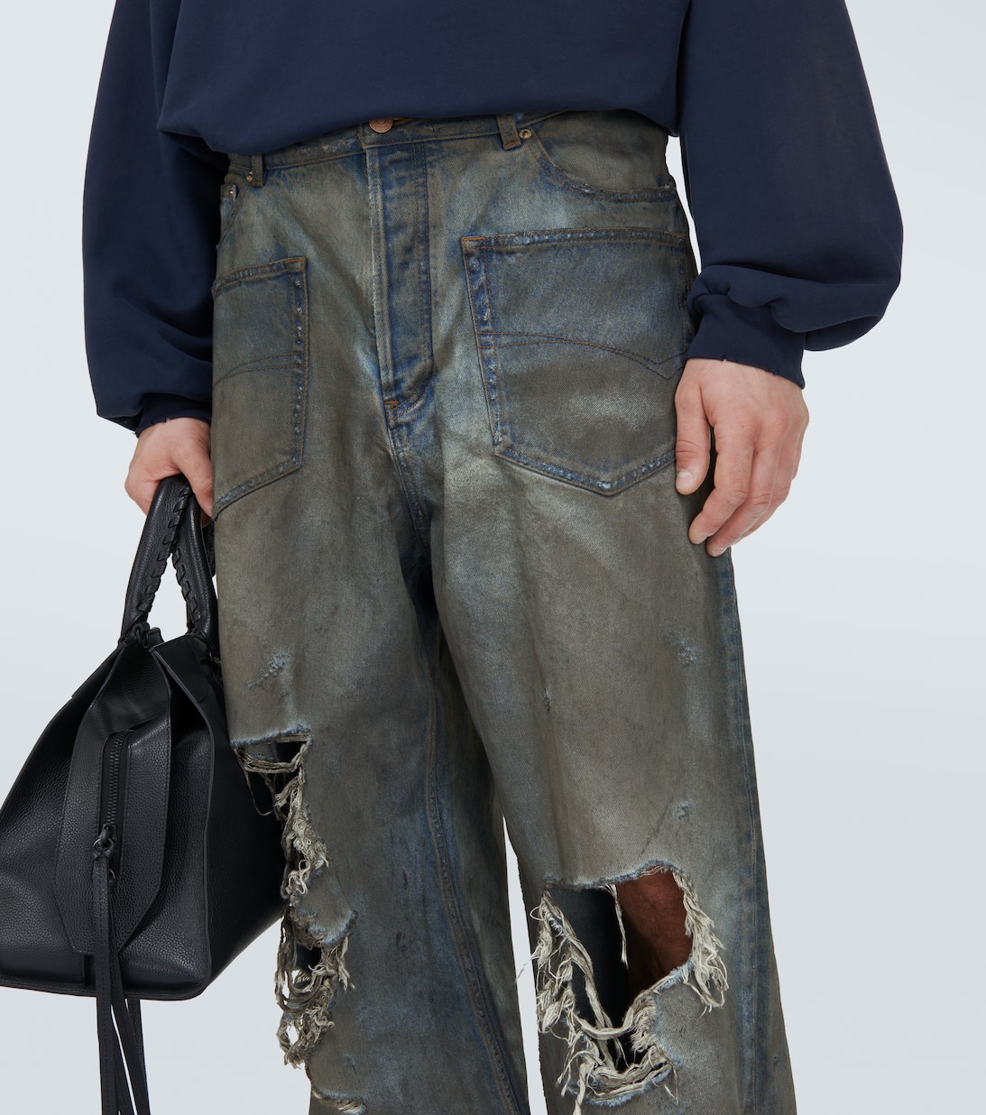 Distressed Jeans in Blue - Balenciaga | Mytheresa