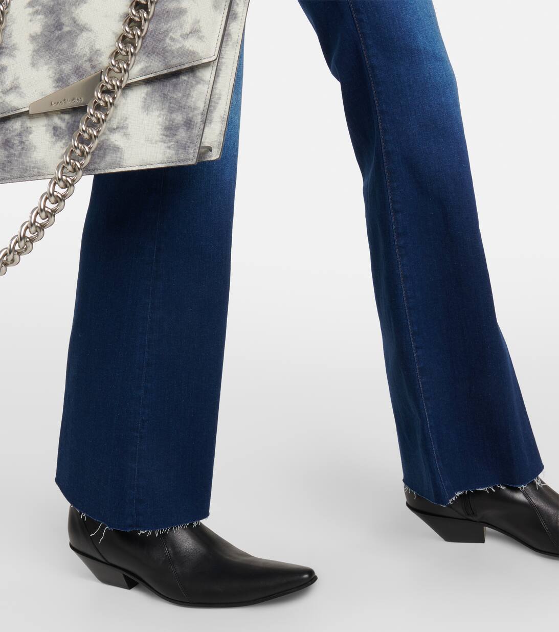 Wide Leg Flare Jeans in Blue - Frame | Mytheresa