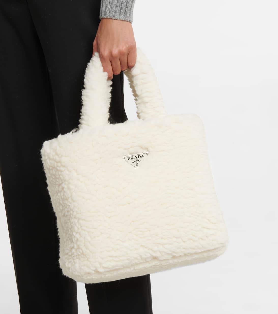Small Teddy Tote in White - Prada | Mytheresa