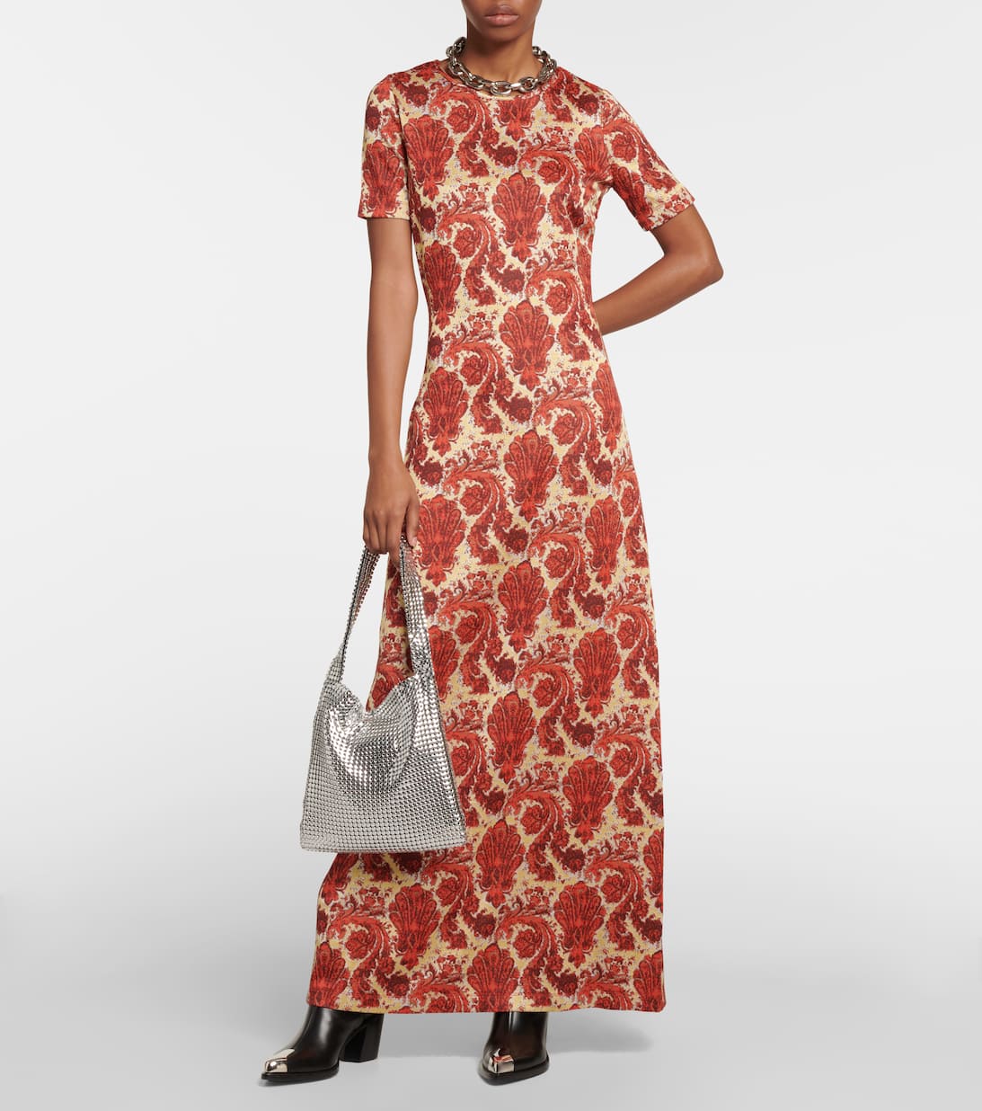 Printed Maxi Dress in Multicoloured - Paco Rabanne | Mytheresa