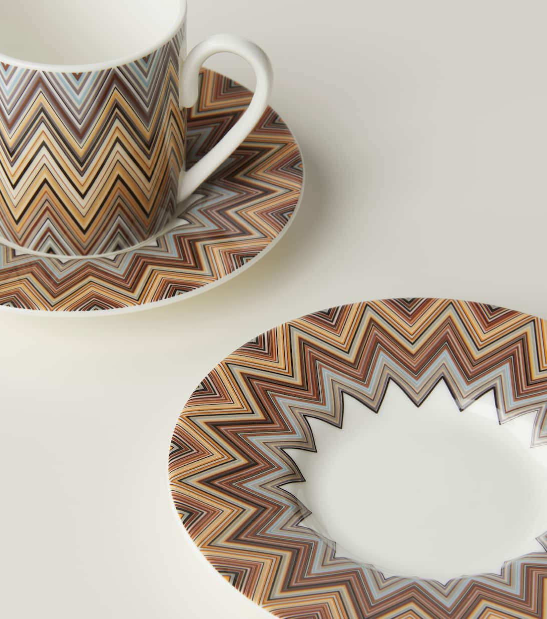 Zig Zag Jarris Set Of 2 Espresso Cups And Saucers in Multicoloured ...