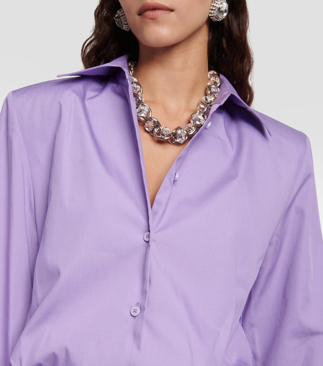 Margot Cotton Minidress in Purple - The Attico | Mytheresa